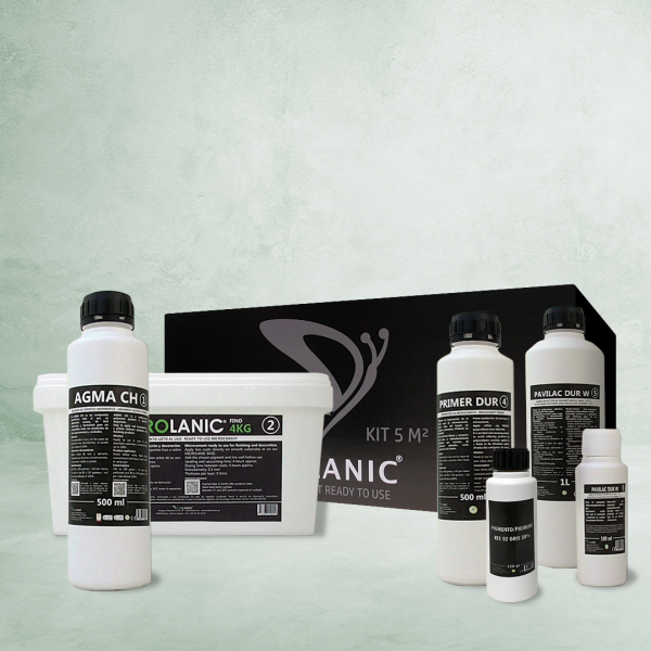 KIT MICROCEMENTO Listo al Uso 5m2. Superficies Absorbentes Lisas